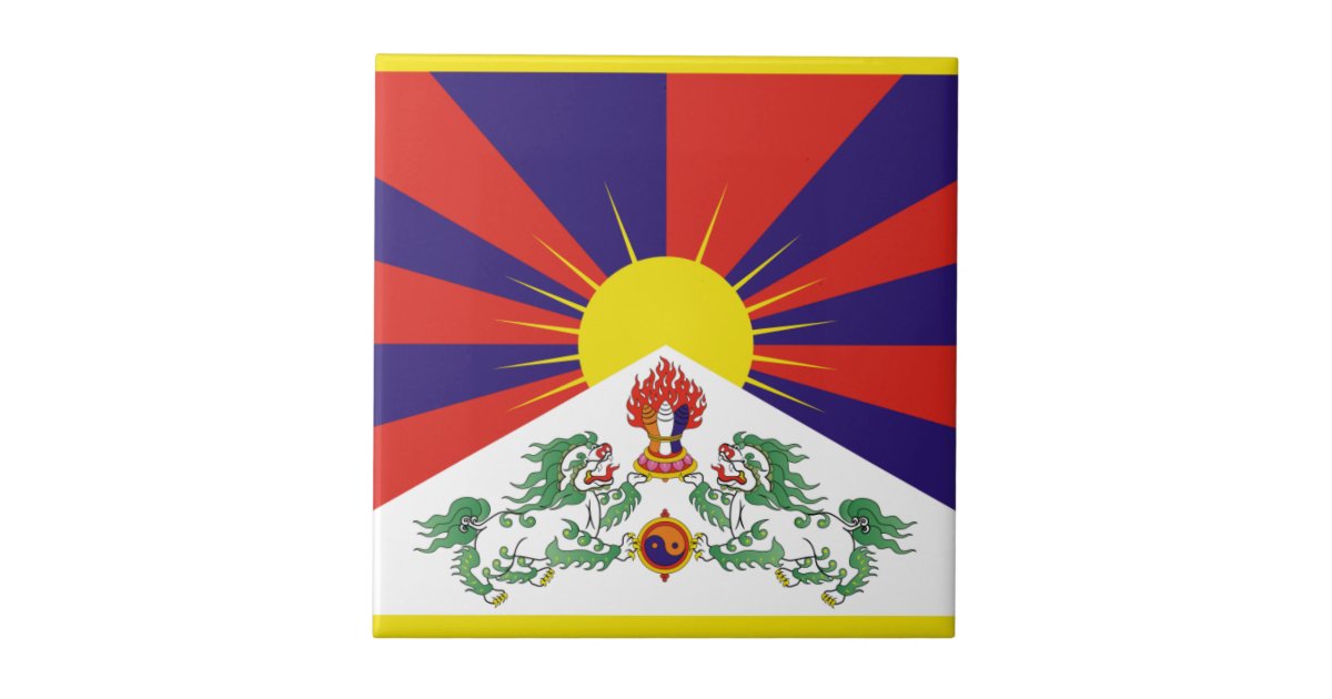 Free Tibet flag Ceramic Tile | Zazzle