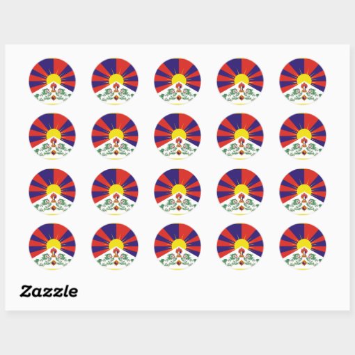 Free Tibet Flag Classic Round Sticker | Zazzle
