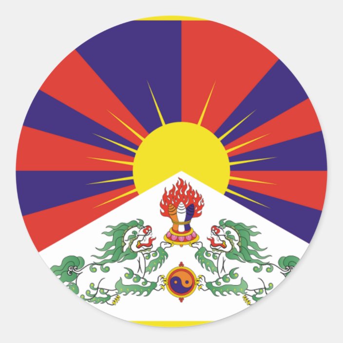 Free Tibet Flag Classic Round Sticker | Zazzle.com