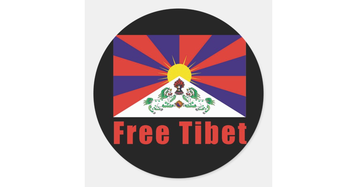 Free Tibet Flag Classic Round Sticker | Zazzle