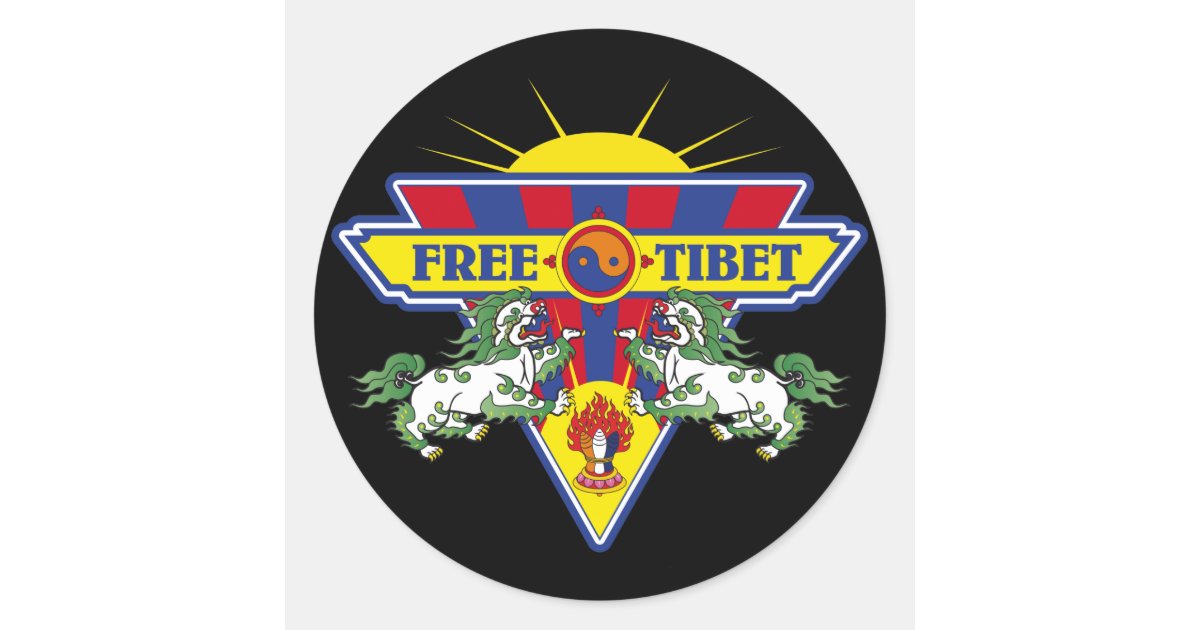 Free Tibet Flag Logo Classic Round Sticker | Zazzle