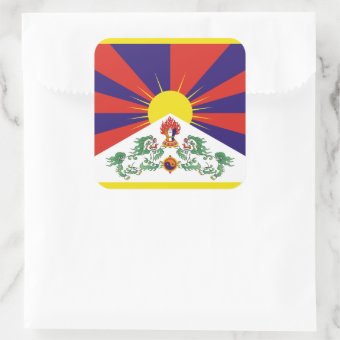 Free Tibet flag Square Sticker | Zazzle