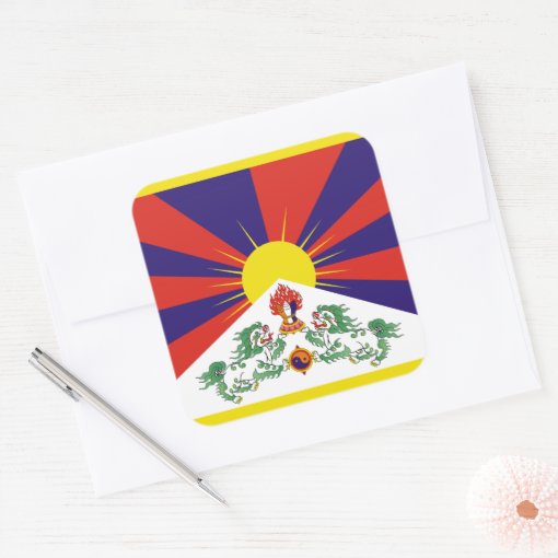 Free Tibet flag Square Sticker | Zazzle