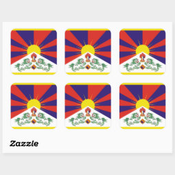 Free Tibet flag Square Sticker | Zazzle