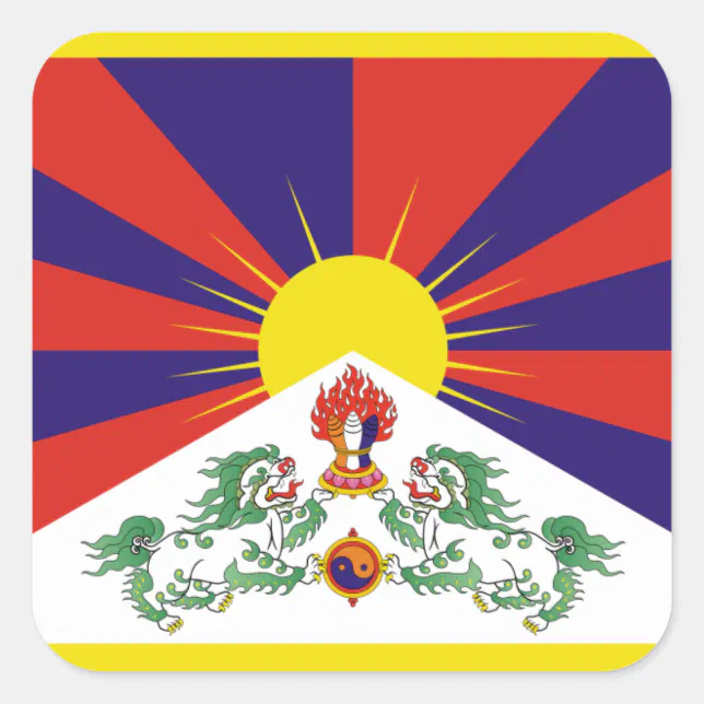 Free Tibet flag Square Sticker | Zazzle