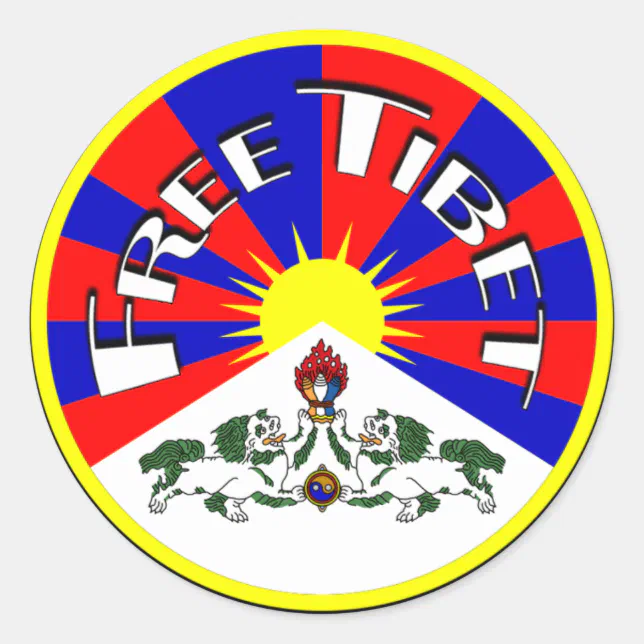 Free Tibet Round Stickers | Zazzle