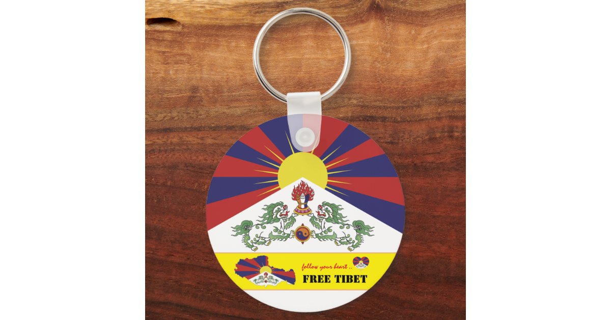 Free Tibet & Tibetan Flag, Map Heart / Tibet Keychain | Zazzle