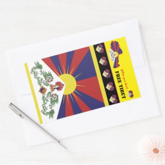 Free Tibet & Tibetan Flag, Map, Heart /Tibet Rectangular Sticker | Zazzle