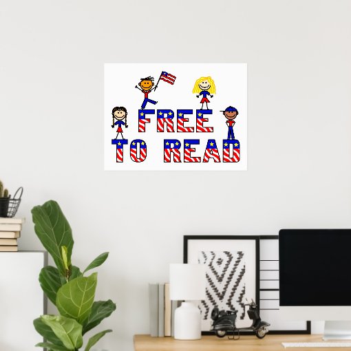Free to Read w Kids Posters | Zazzle