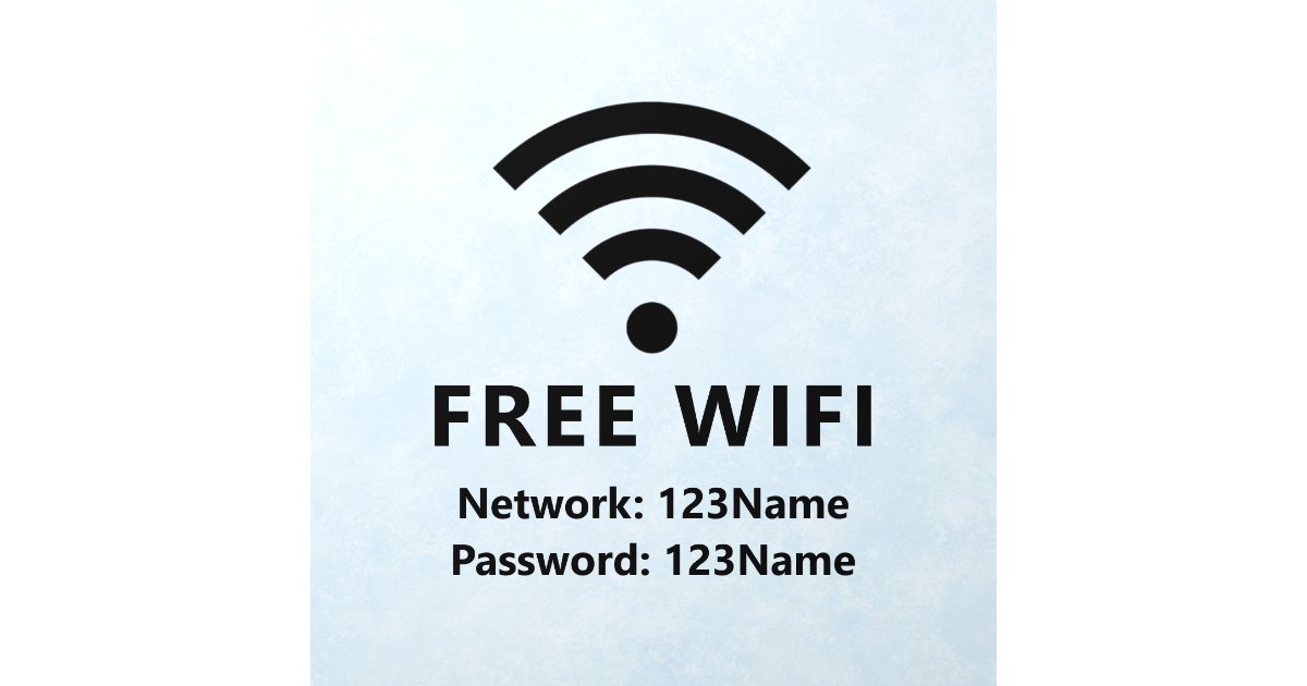 Free Wifi Custom Removable Business Wall Decal | Zazzle