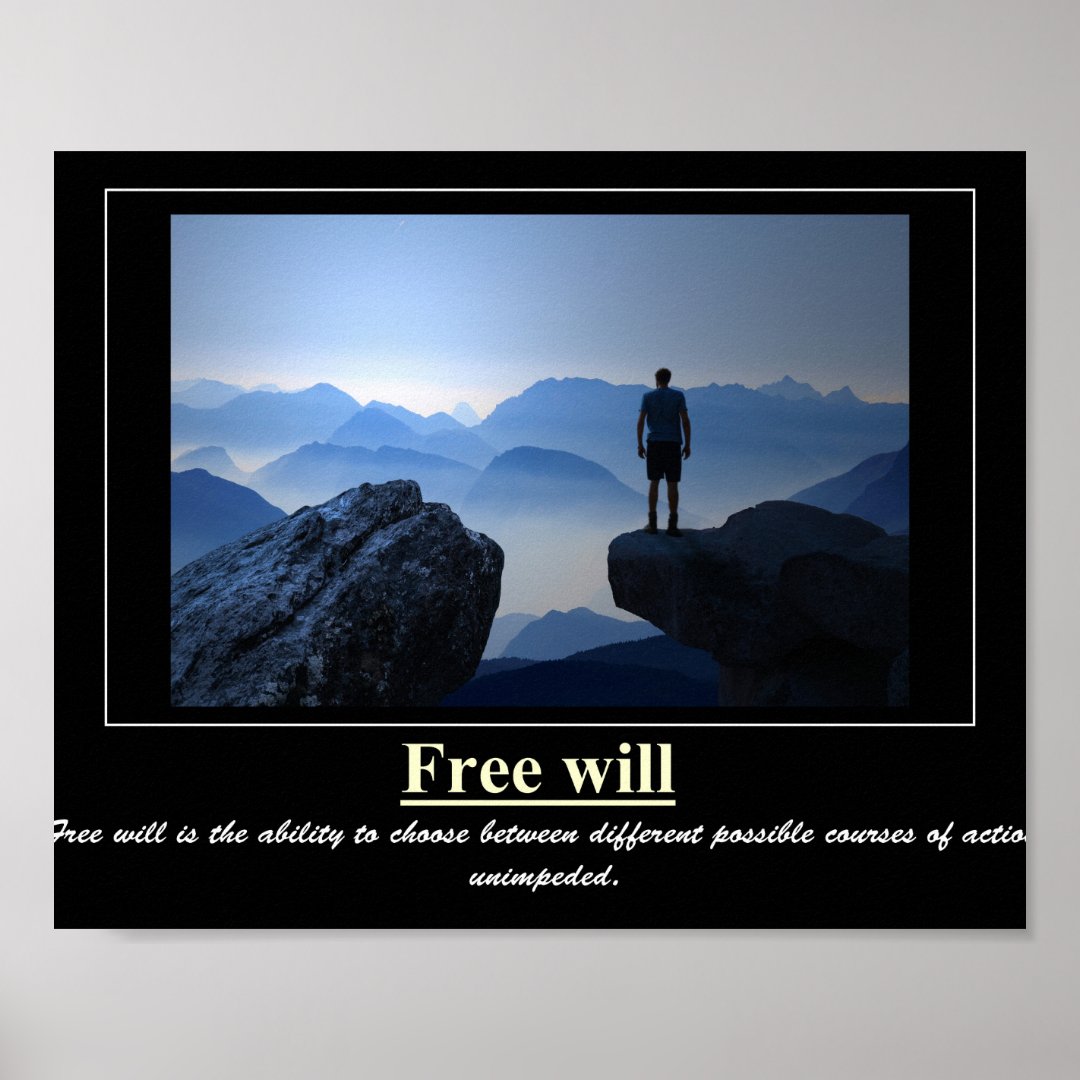 FREE WILL Motivational POSTER | Zazzle