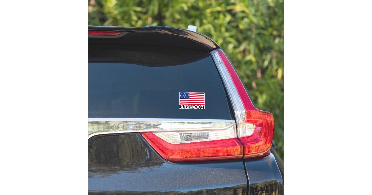 Freedom American Flag Car Window Decal | Zazzle