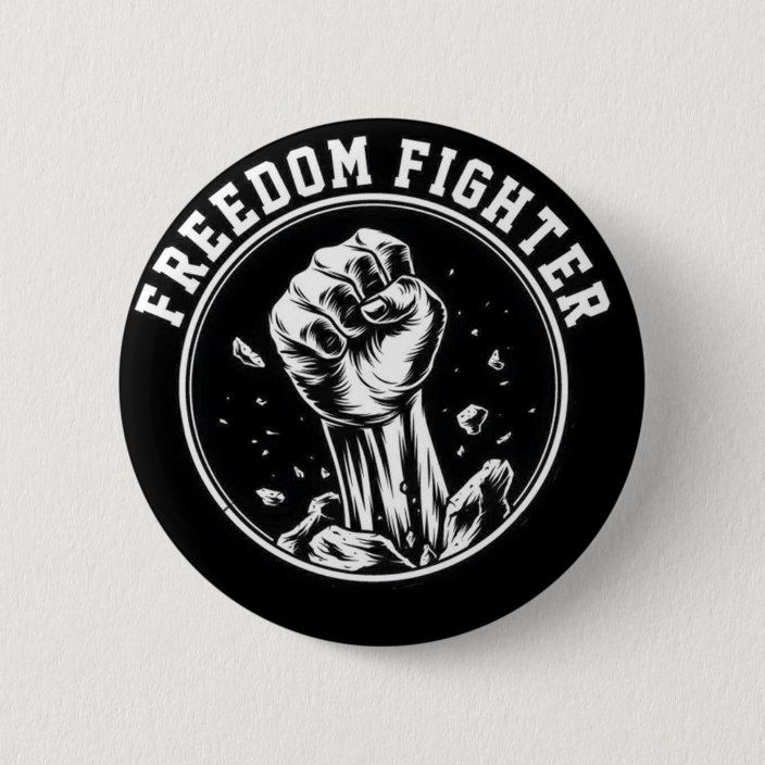 freedom fighter fist logo products pinback button | Zazzle.com