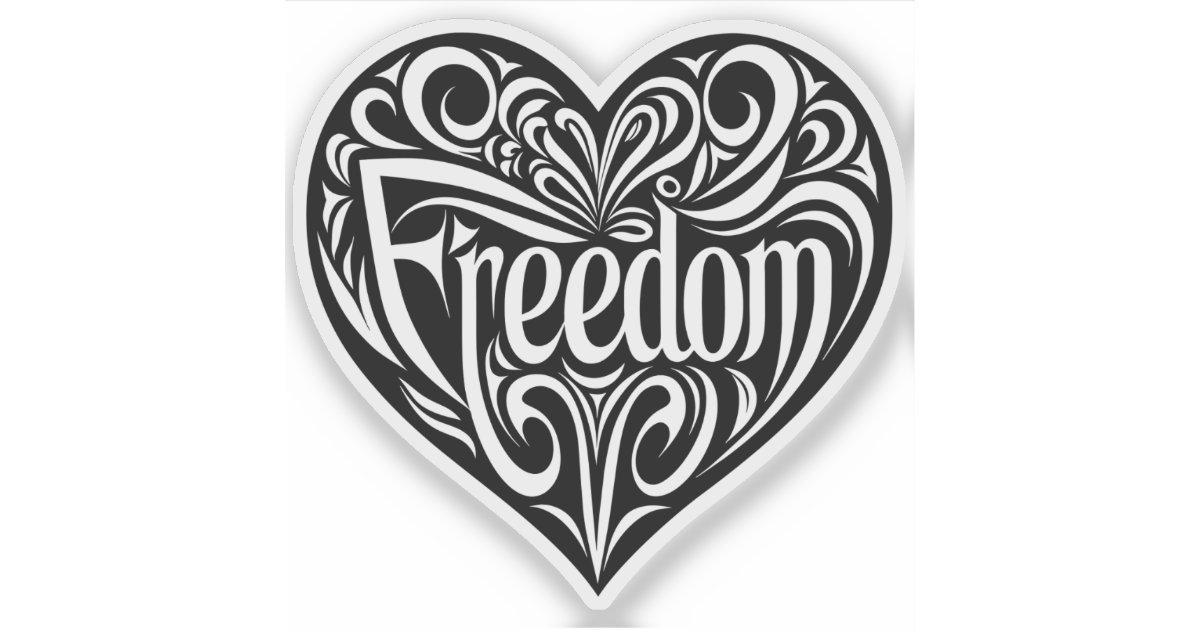 Freedom Heart vinyl sticker | Zazzle