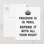Freedom Is In Peril. Defend It With All Your Might Postcard | Zazzle