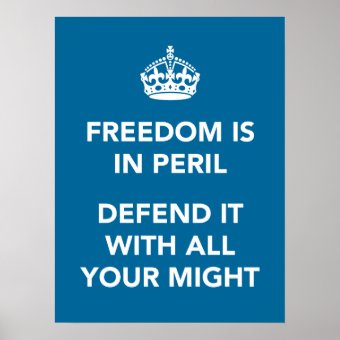 Freedom is in Peril Defend It With All Your Might Poster | Zazzle