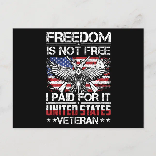 Freedom Isnt Free Veteran - American Eagle Postcard | Zazzle