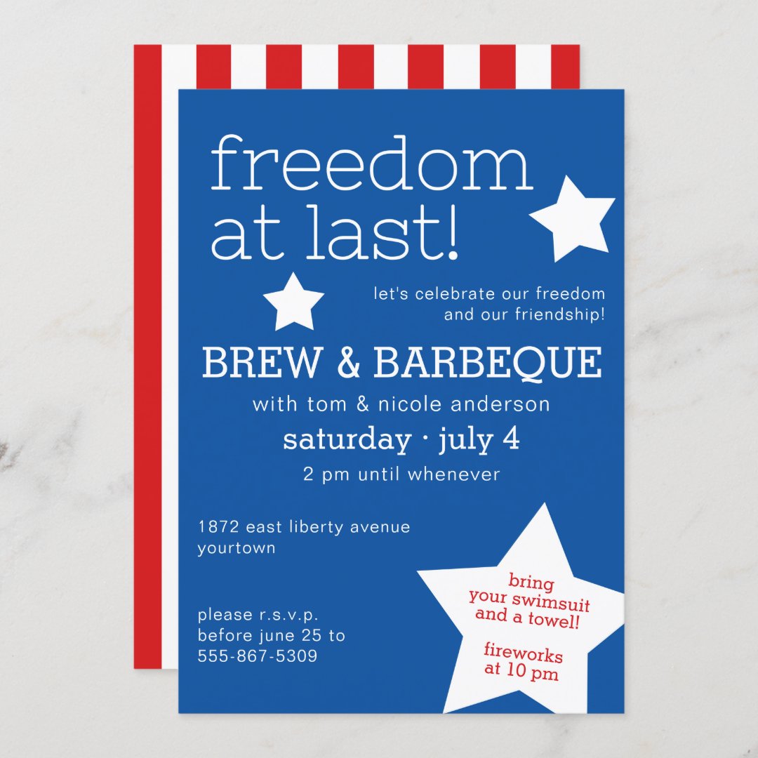 Freedom | July 4 | Independence Day Invitation | Zazzle