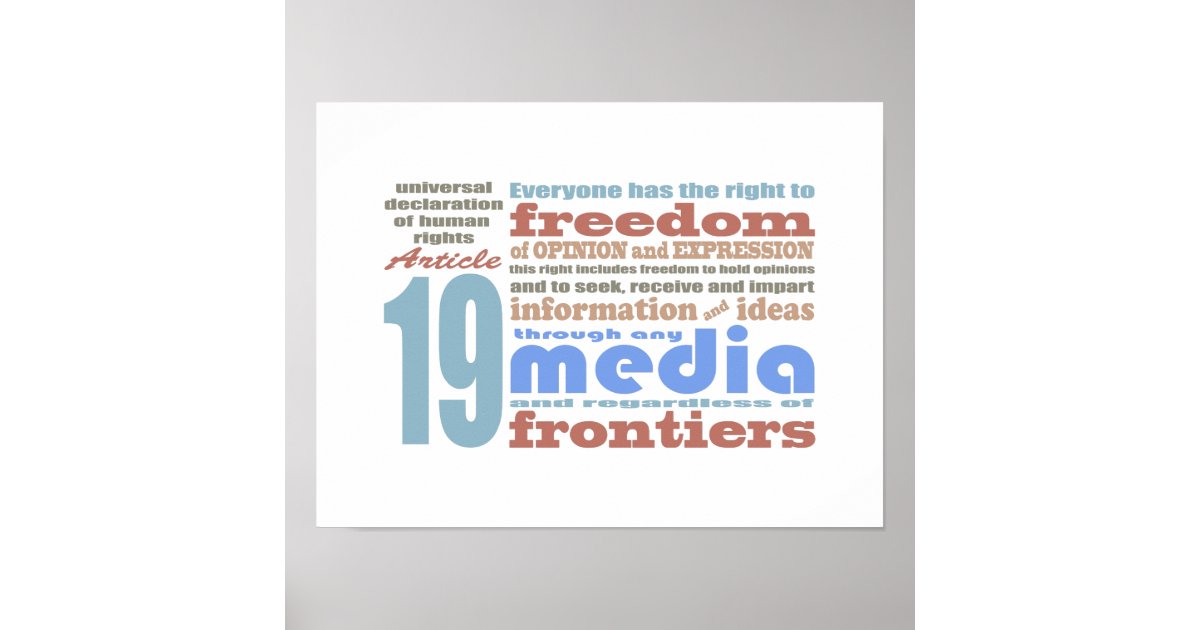Freedom of Speech and Opnion UDHR Article 19 Poster | Zazzle