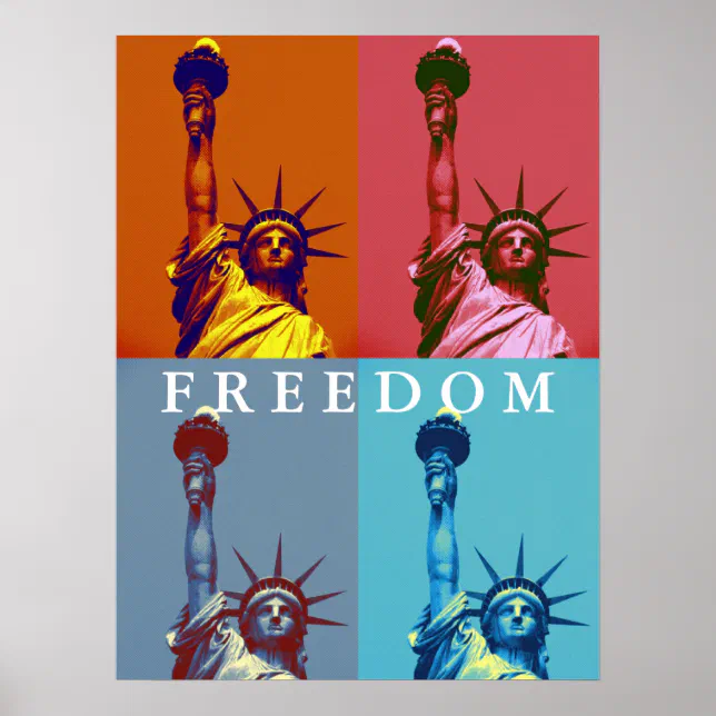 Freedom Statue of Liberty Pop Art Poster | Zazzle