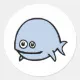 FreeDos Fish - Blue Classic Round Sticker | Zazzle