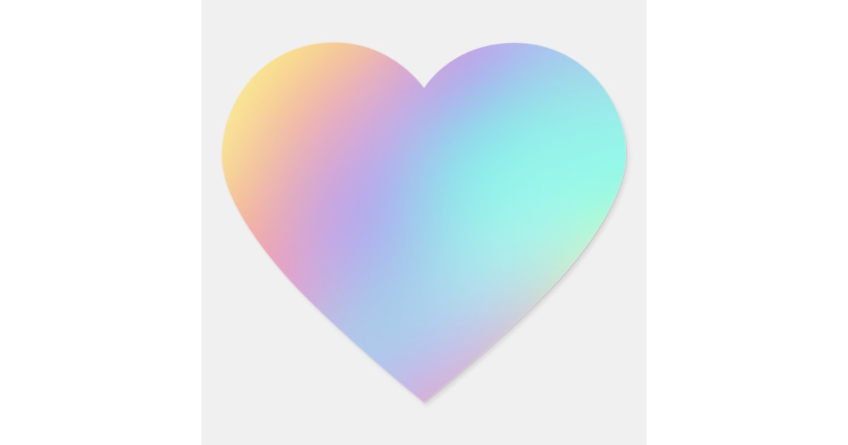 Freeform Pastel Gradient Heart Sticker | Zazzle