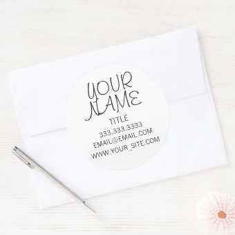 Freehand Simple Plain Classic Round Sticker | Zazzle