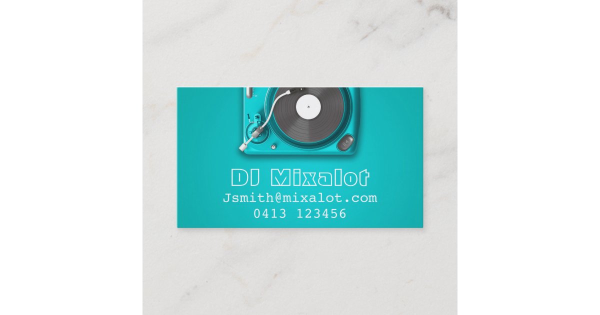 Freelance DJ Disc Jockey party retro music Business Card | Zazzle