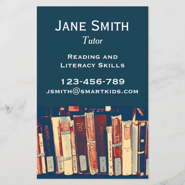 Freelance tutor or teacher for reading literacy flyer | Zazzle