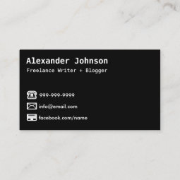 Freelance Writer Blogger Reporter Journalist Business Card | Zazzle