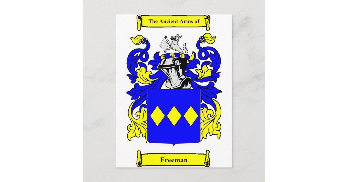 Freeman (English) Coat of Arms Postcard | Zazzle