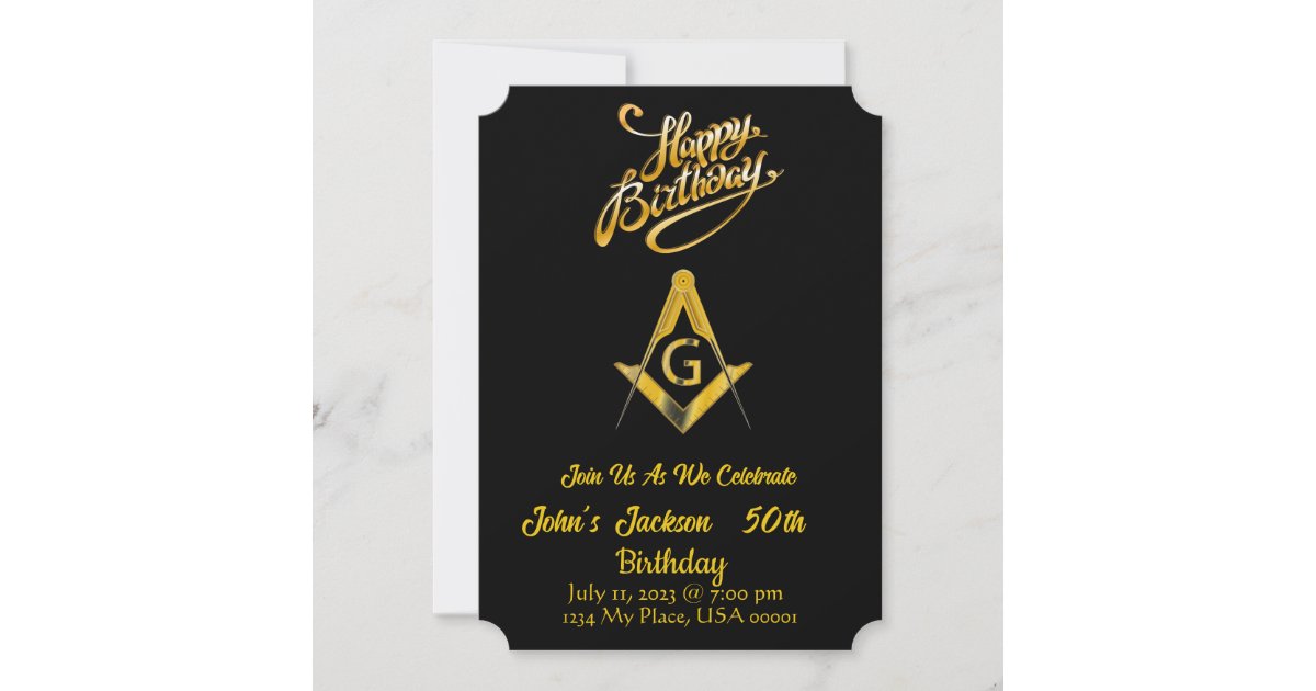 Freemason Birthday Invitation | Zazzle