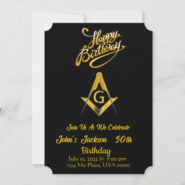 Freemason Birthday Invitation | Zazzle