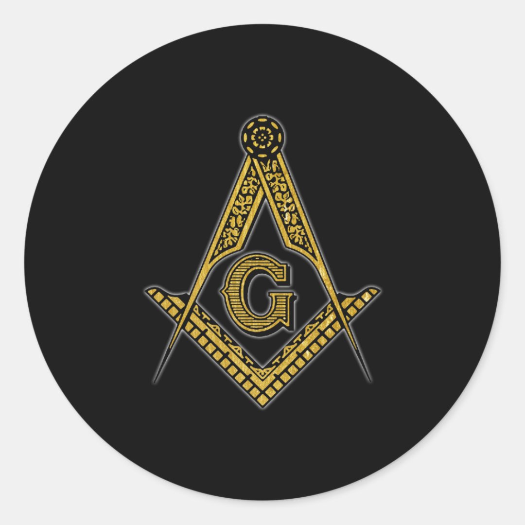 Freemason (Black & Gold) Classic Round Sticker | Zazzle