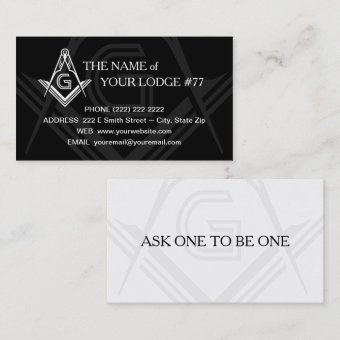 Freemason Business Card - Masonic Custom Card | Zazzle