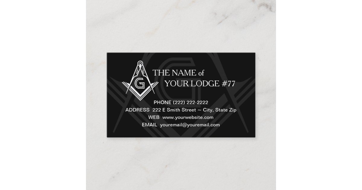 Freemason Business Card - Masonic Custom Card | Zazzle