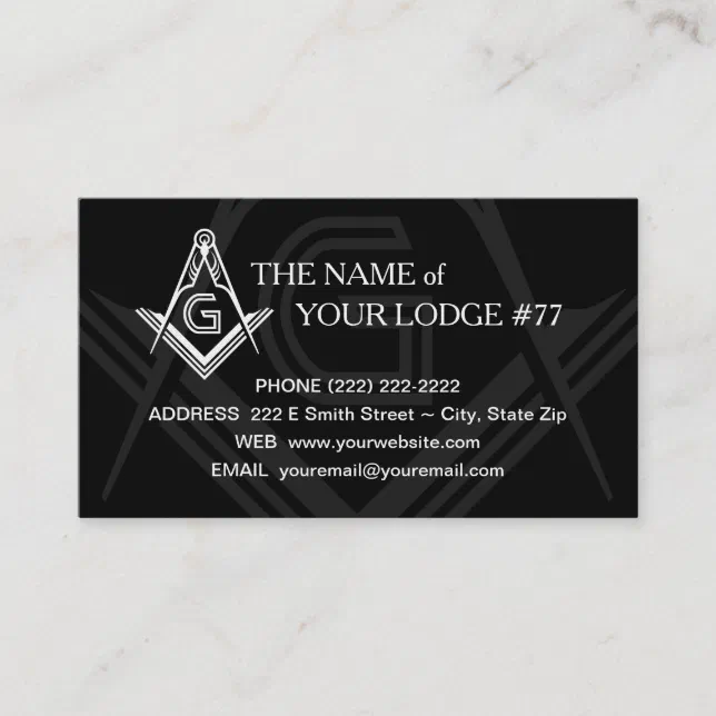 Freemason Business Card - Masonic Custom Card | Zazzle