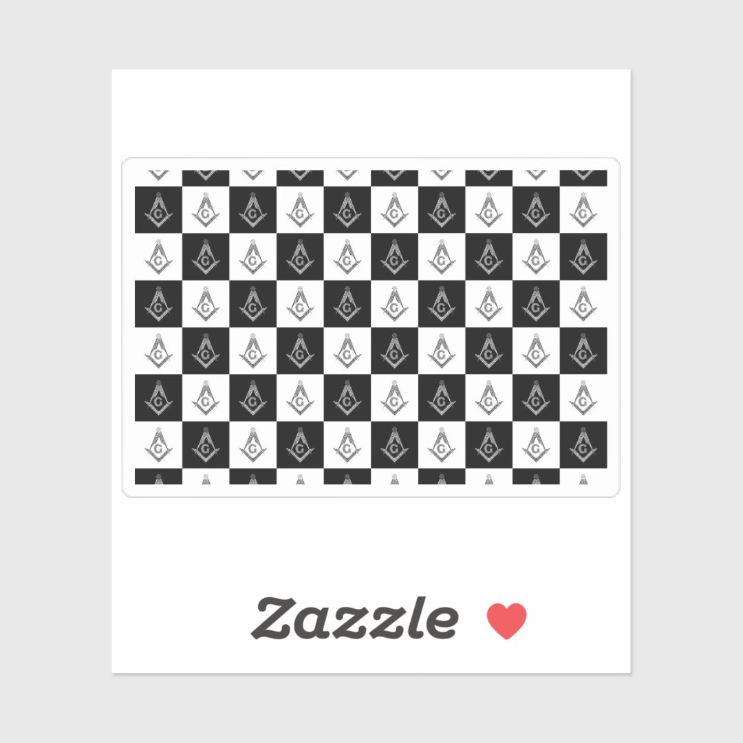 Freemason Checkered Pattern Sticker | Zazzle