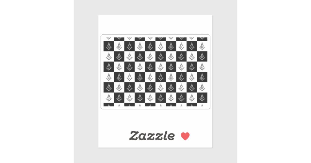 Freemason Checkered Pattern Sticker | Zazzle