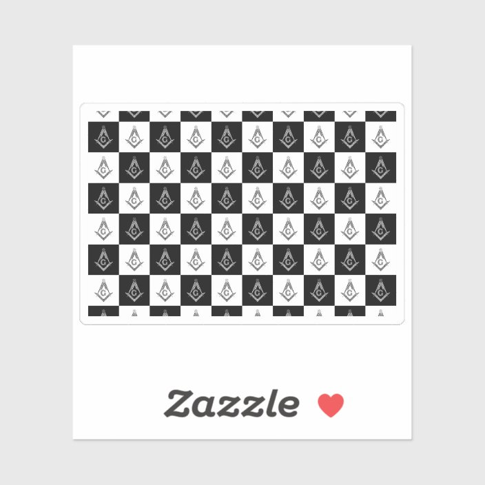 Freemason Checkered Pattern Sticker | Zazzle.com
