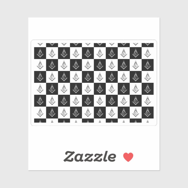 Freemason Checkered Pattern Sticker | Zazzle