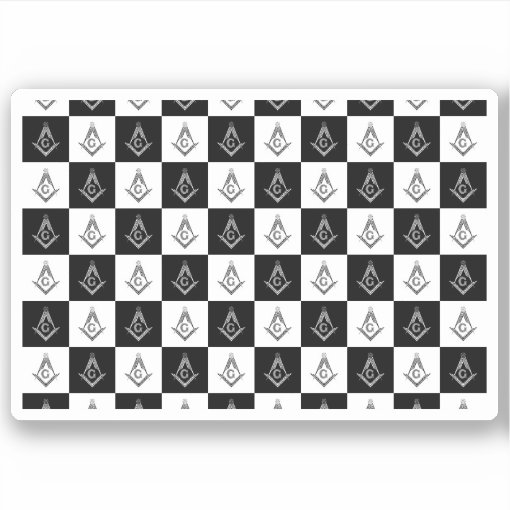 Freemason Checkered Pattern Sticker | Zazzle
