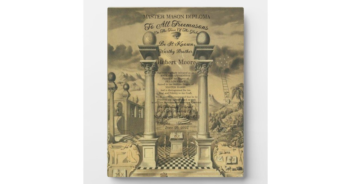 Freemason Diploma Plaque | Zazzle