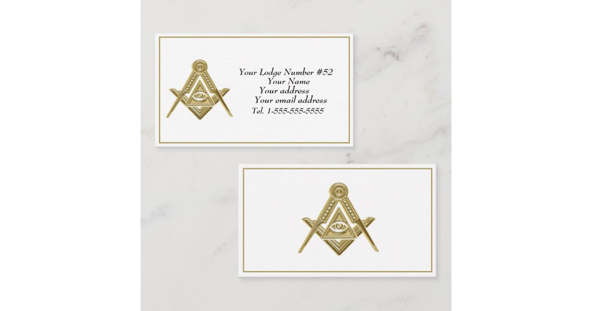 Freemason Freemasonry Symbol Masonic Black Business Card | Zazzle