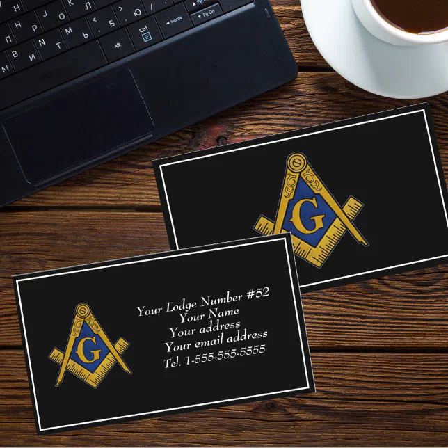 Freemason Freemasonry Symbol Masonic Black Business Card | Zazzle