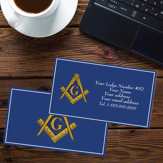Freemason Freemasonry Symbol Masonic Blue Business Card | Zazzle