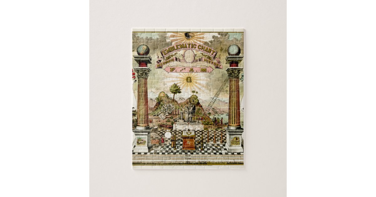 Freemason Masonic Emblematic Chart Jigsaw Puzzle | Zazzle