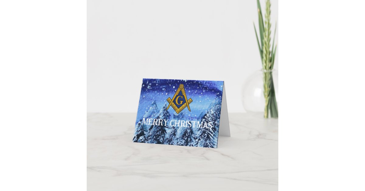 Freemason Masonic Mason Freemason Christmas Thank You Card | Zazzle