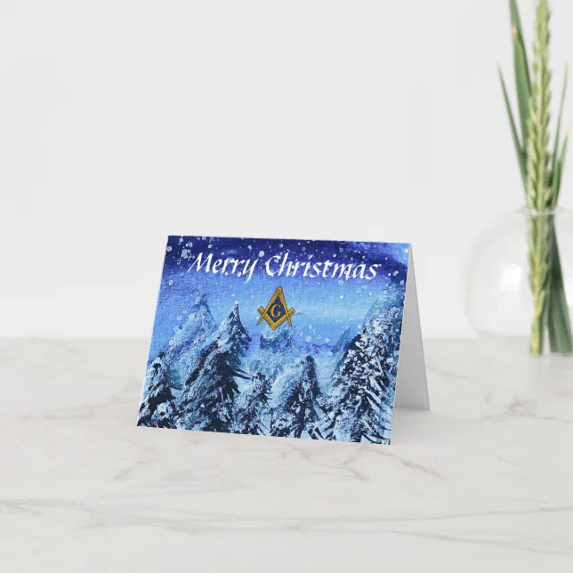 Freemason Masonic Square and Compass Christmas Thank You Card | Zazzle