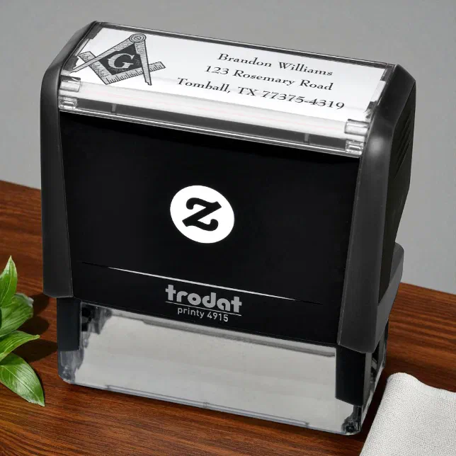 Freemason Masonic Square and Compass Self-inking Stamp | Zazzle